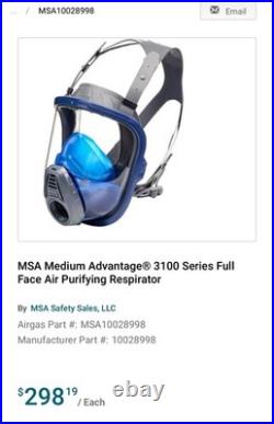 Gas Mask Respirator | MSA Advantage 3100 Full Face Mask Respirator Gas ...